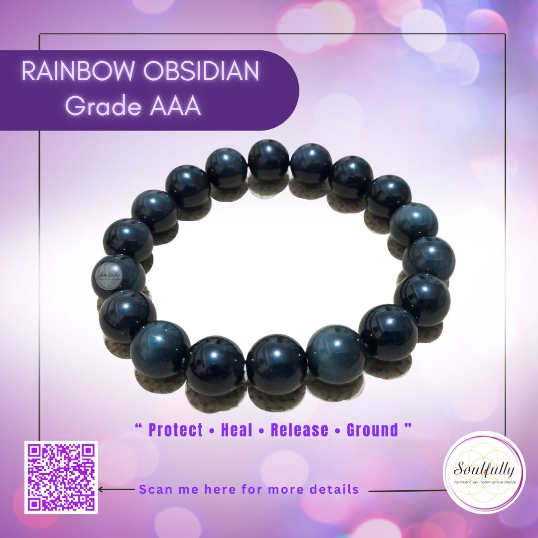 Obsidian, Rainbow Obsidian Bracelet – Shop Soulfully